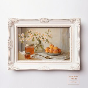 Vintage Apricot Wall Art, Fruit Still Life, Botanical Poster, Printable ...