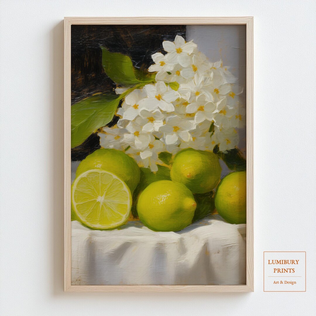 Lime Wall Art, Citrus Kitchen Print, Lime Print Digital Art, Green ...