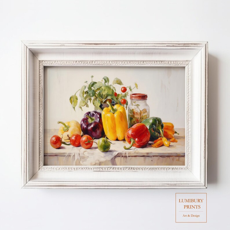 Bell Pepper Poster, Vegetable Wall Art, Tomato Print, Kitchen Vegetable ...