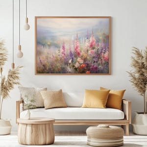 Vintage Meadow Print, Flower Field Wall Art, Spring Wildflower Poster ...