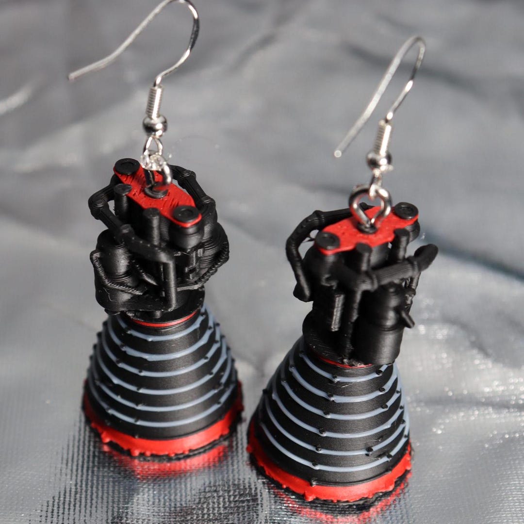 Nasa's RS-25 Rocket Engine 3D Printed Dangle Earrings - Etsy
