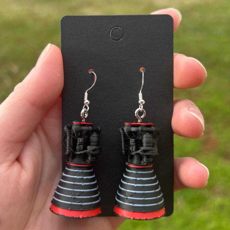 Nasa's RS-25 Rocket Engine 3D Printed Dangle Earrings - Etsy