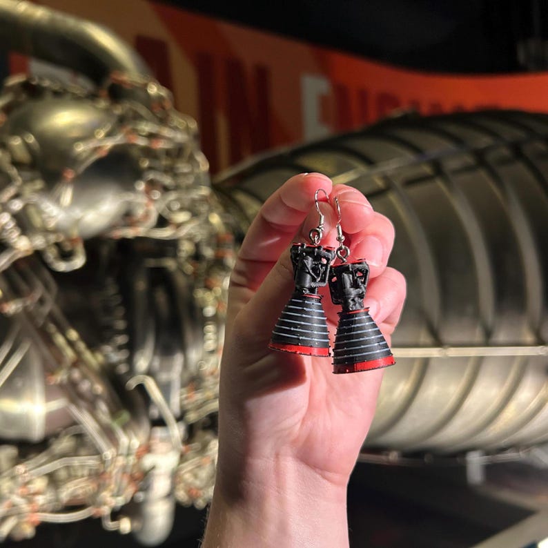 Nasa's RS-25 Rocket Engine 3D Printed Dangle Earrings - Etsy