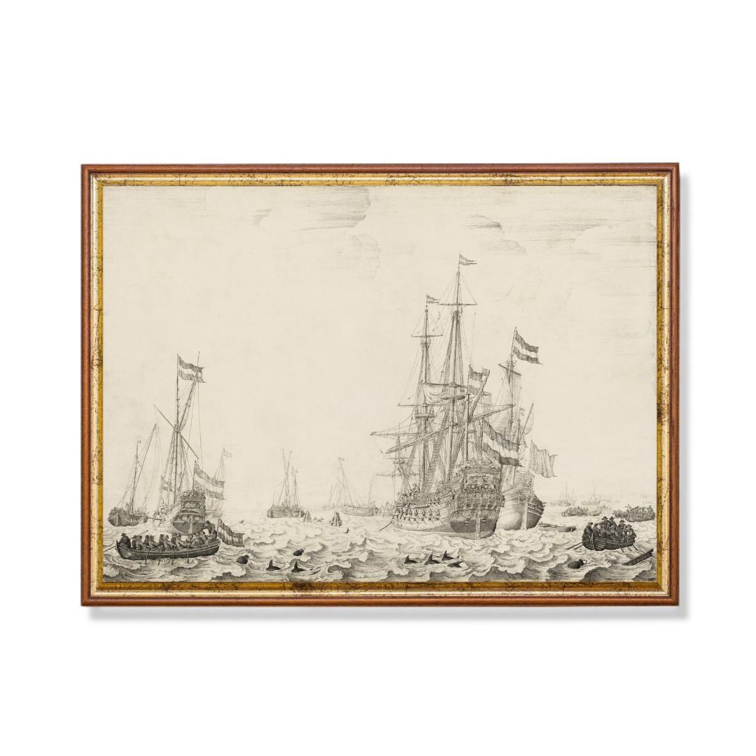 Classic Drawing Art Print | Vintage Seascape | Baroque Art | Dutch ...