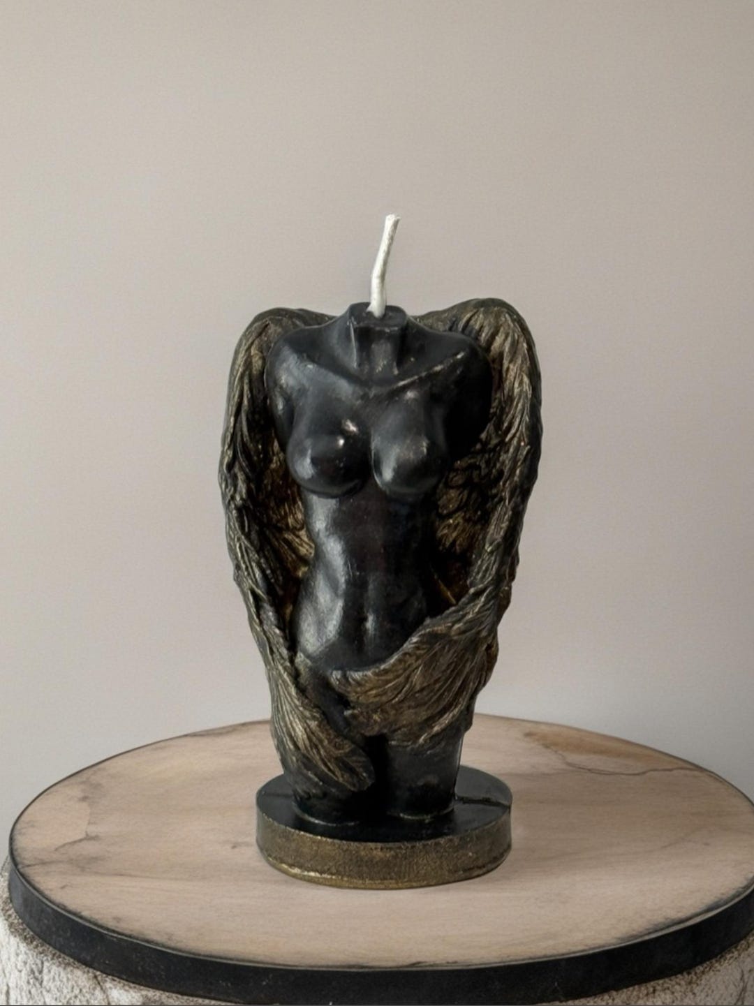 Goddess Angel Candle | Black Women Torso With Wings Sculpture ...