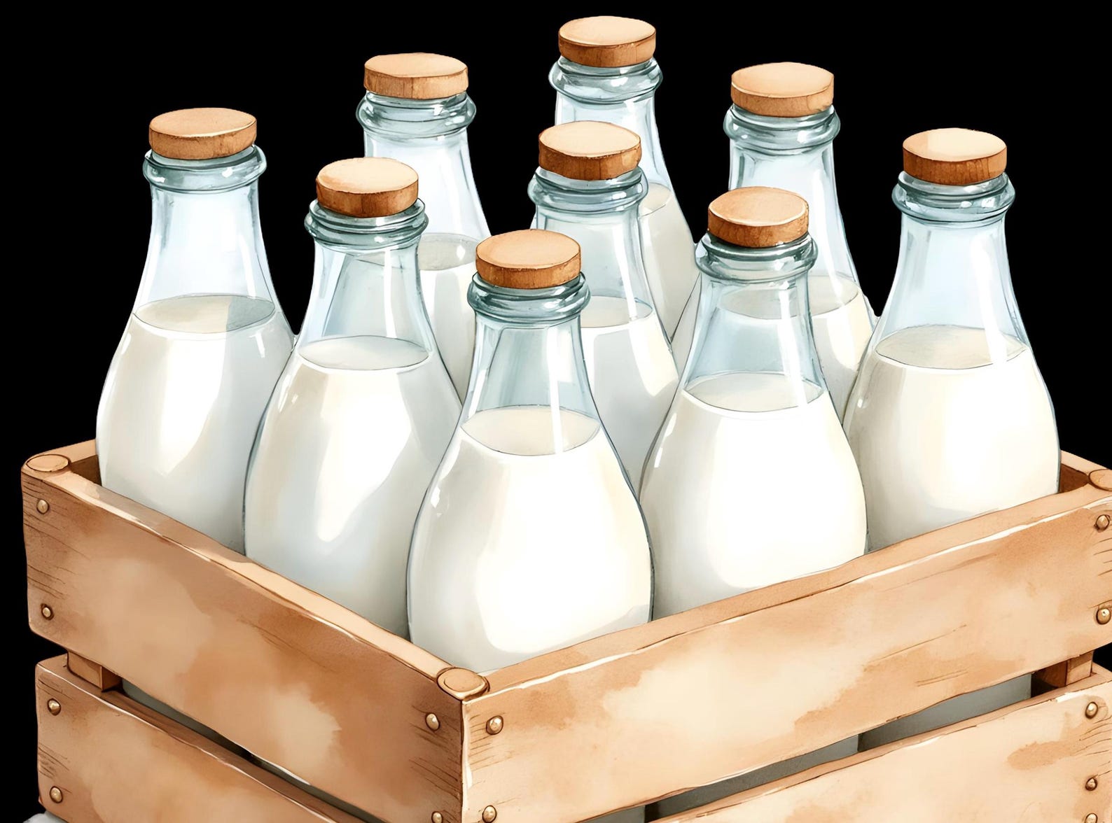 Milk Cow Farm Vintage Farmhouse Clipart Bundle: Milkmaid, Cow, Butter ...
