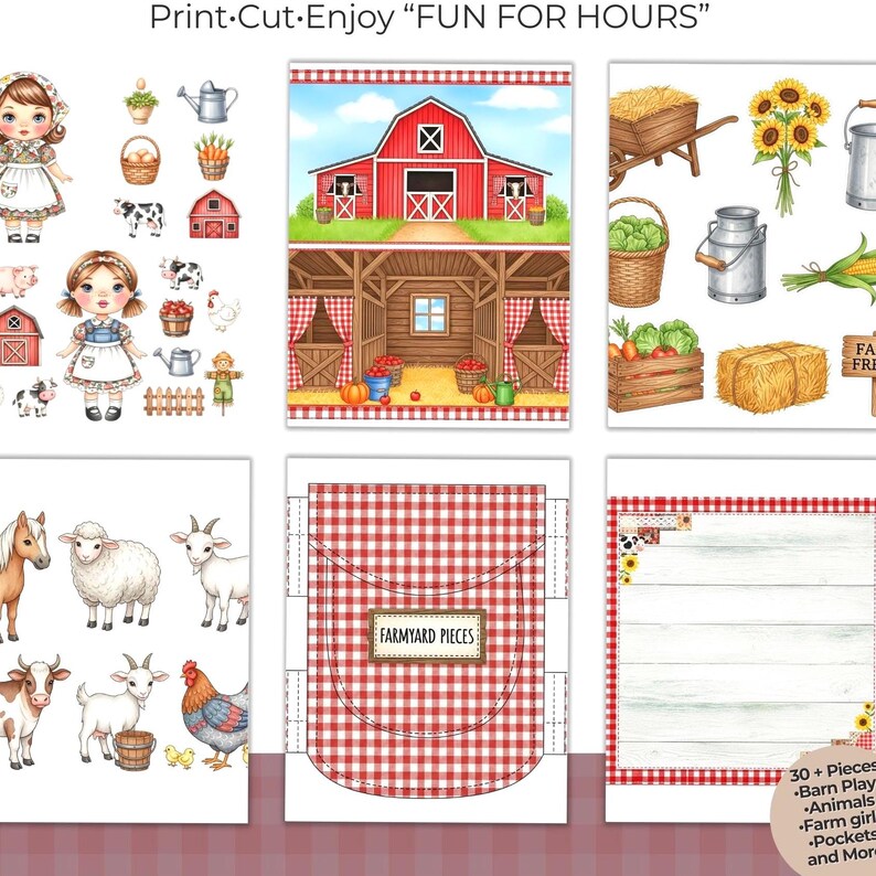 Farmyard Play Kit Printable, Paper Dolls, Animals (digital Download) - Etsy