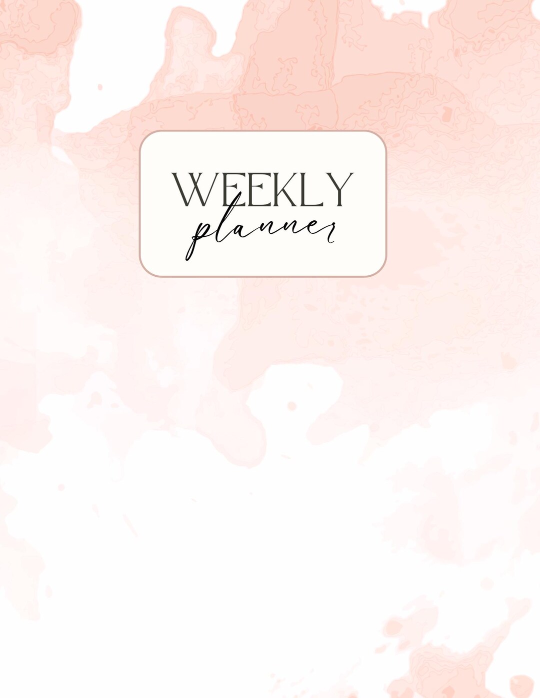 Pink Weekly Planner - Etsy