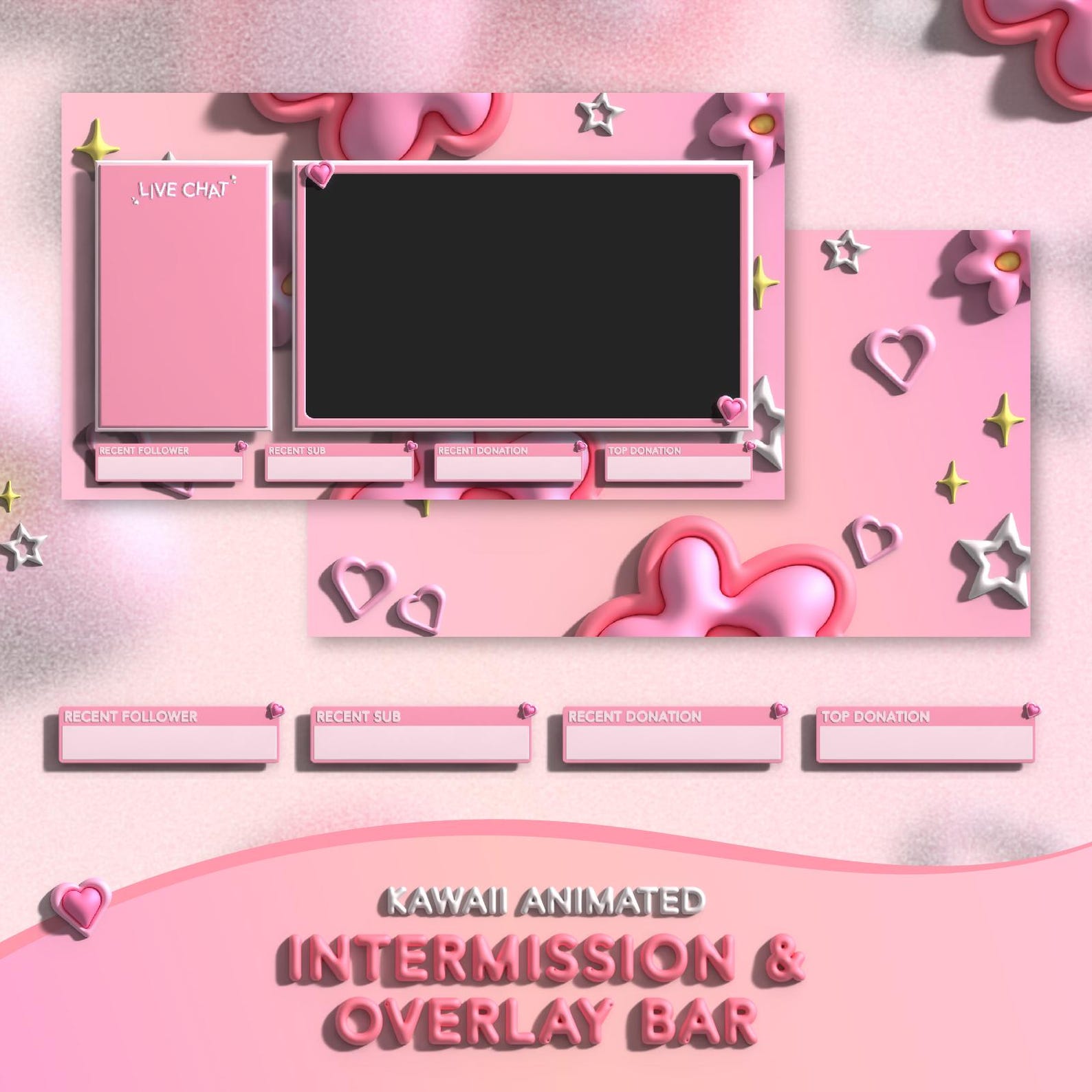 Stream Pack | Kawaii Animated | Overlay | Scenes | Panels | Alerts ...