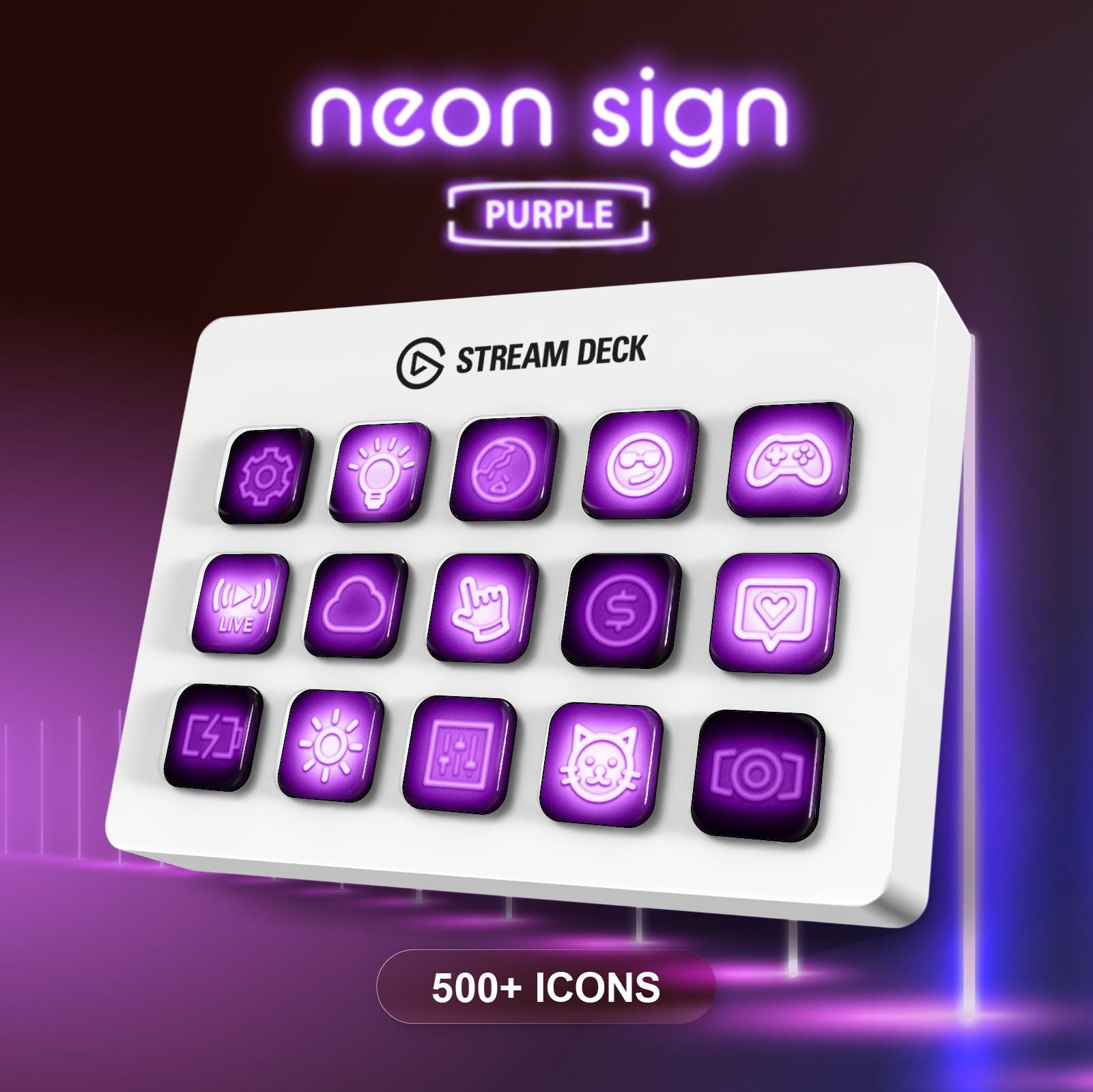 Neon Sign GIF -5-set Bundle | Stream Deck Icons | Animated Icons ...