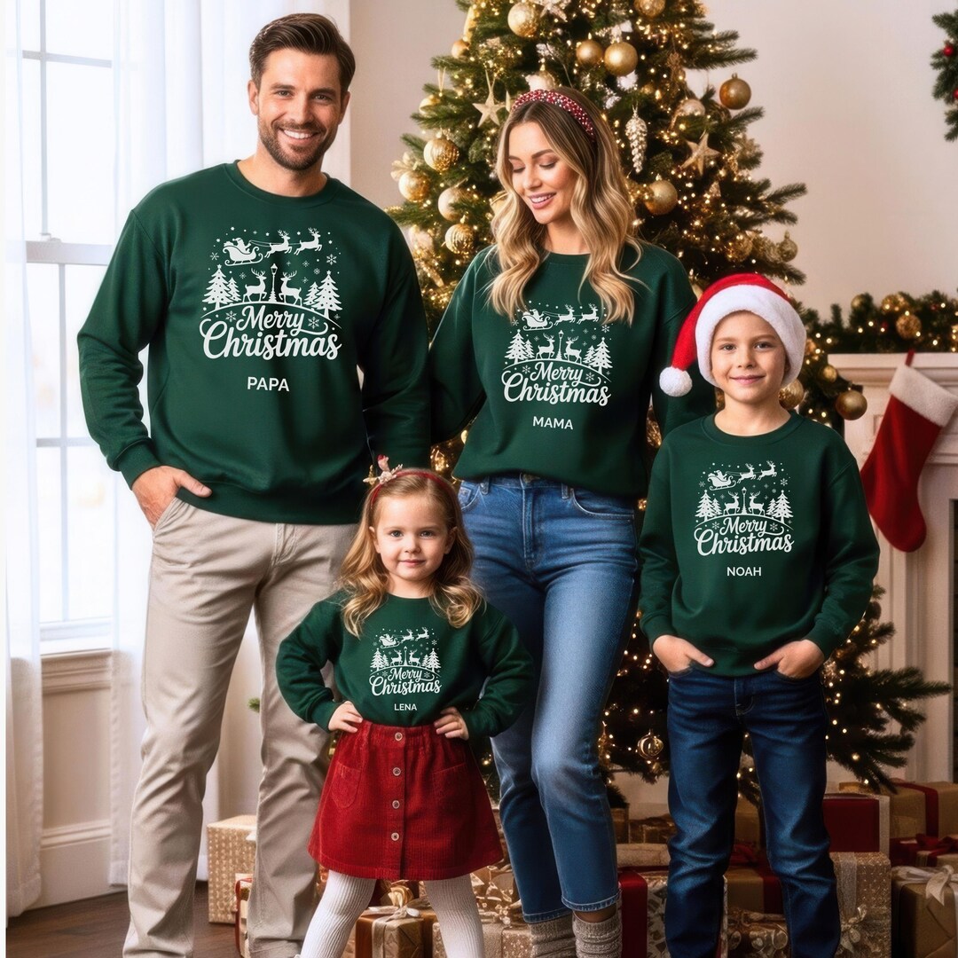 Personalized Christmas Sweaters for the Family, Christmas Outfits for ...