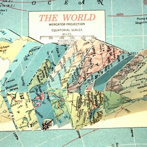 Mini Tiny 25 Miniature Envelopes Made From Recycled Vintage Map or ...