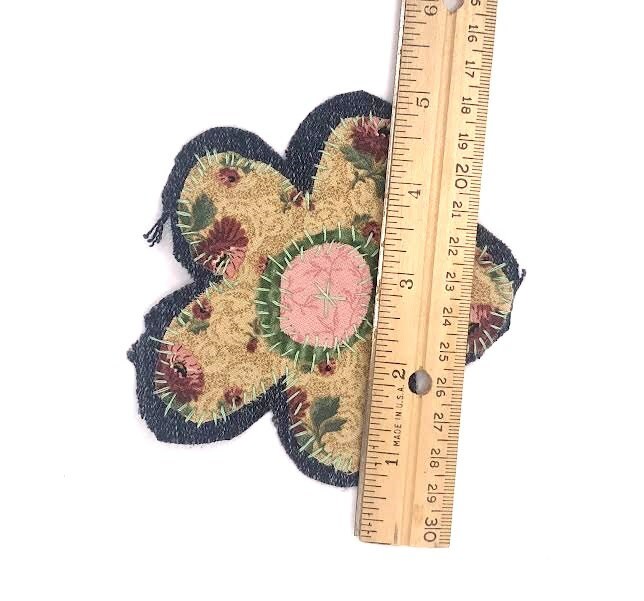 Hand Stitched BOHO FLOWER Denim PATCH Boho Hippie Flower Patches ...