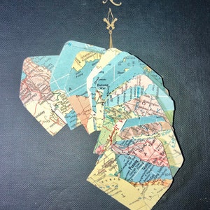 Mini Tiny 25 Miniature Envelopes Made From Recycled Vintage Map or ...