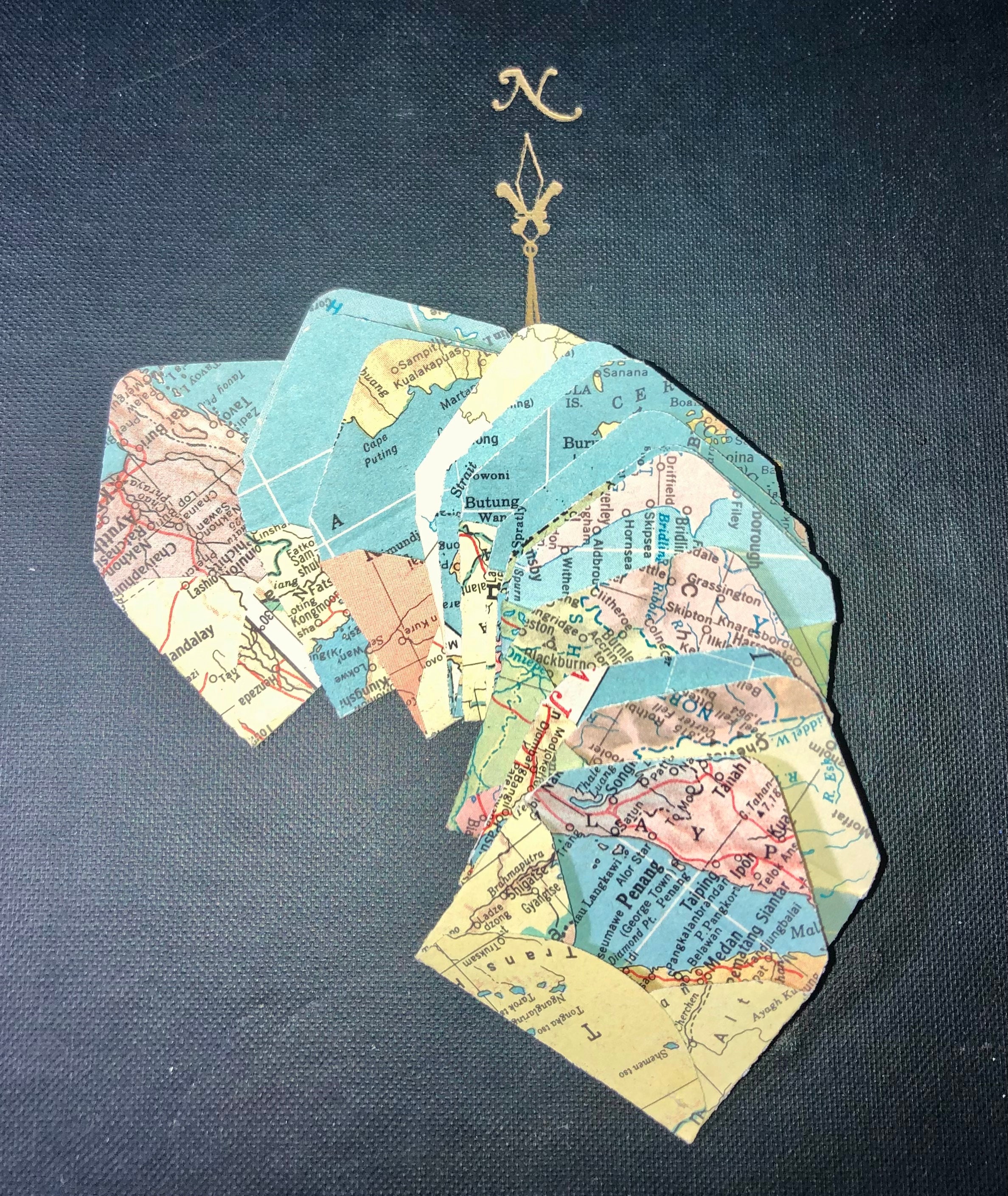 Mini Tiny 25 Miniature Envelopes Made From Recycled Vintage Map or ...