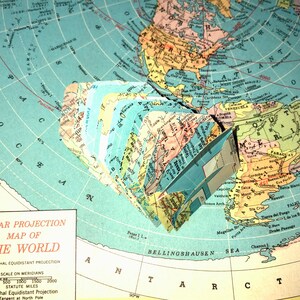 Mini Tiny 25 Miniature Envelopes Made From Recycled Vintage Map or ...