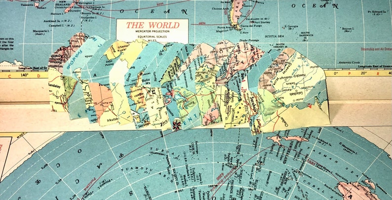 Mini Tiny 25 Miniature Envelopes Made From Recycled Vintage Map or ...