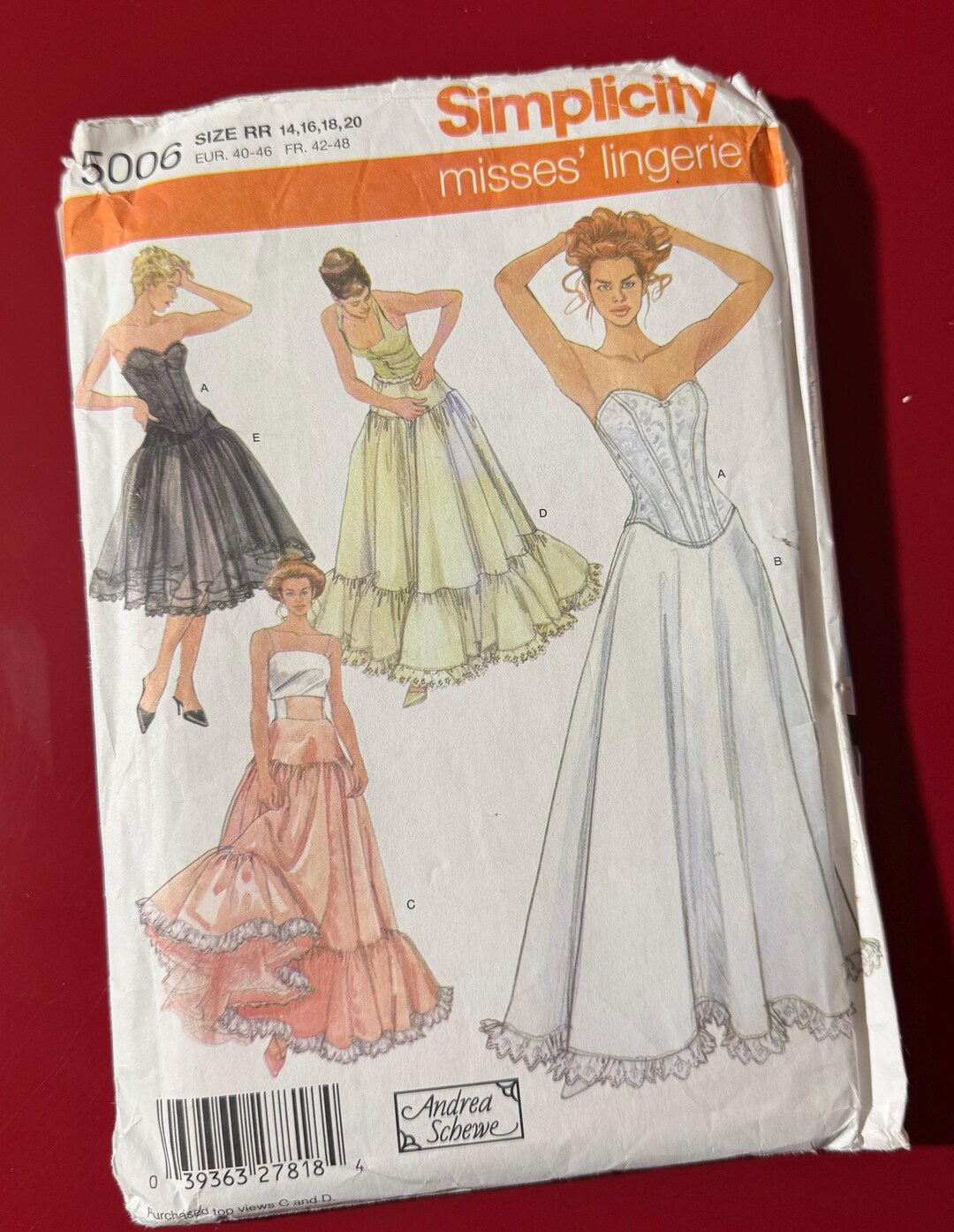 Simplicity 5006 Andrea Schewe Lingerie Corset, Petticoat Pattern Dress ...
