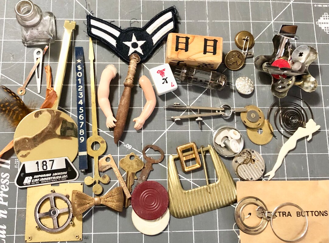 Vintage Found Objects, Crow Box, Curio Cabinet, Steampunk, Shadow Box ...