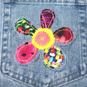 Jeans Patch BOHO FLOWER Denim Boho Hippie Flower Patches Handmade ...