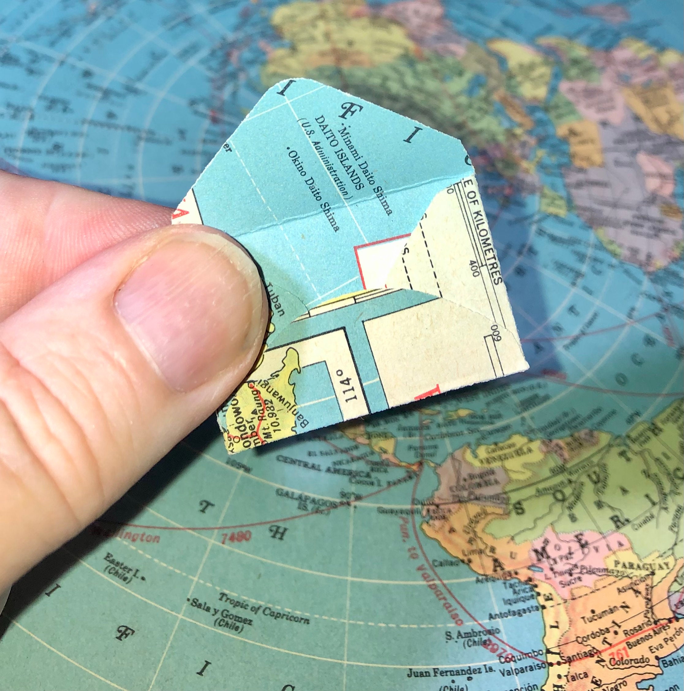 Mini Tiny 25 Miniature Envelopes Made From Recycled Vintage Map or ...