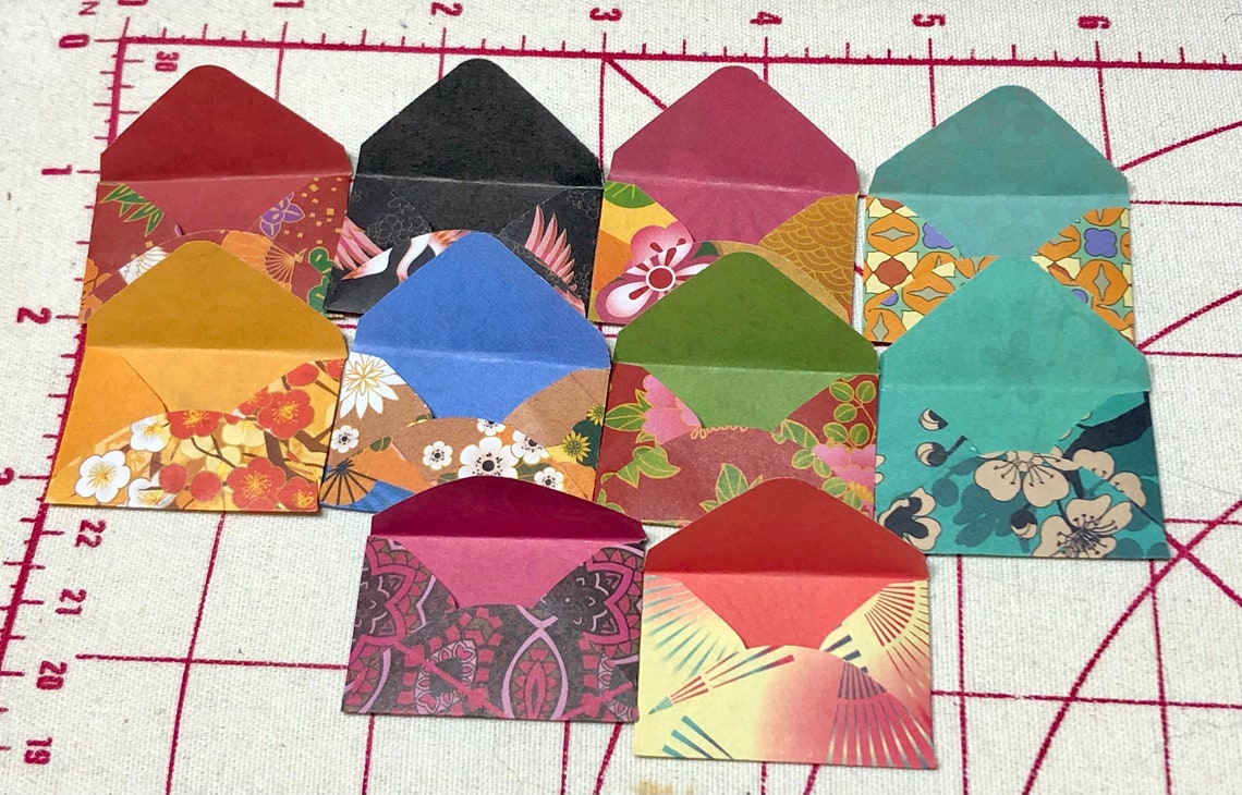 Mini Tiny Small 25 Miniature Envelopes Made From Origami Paper Japanese ...