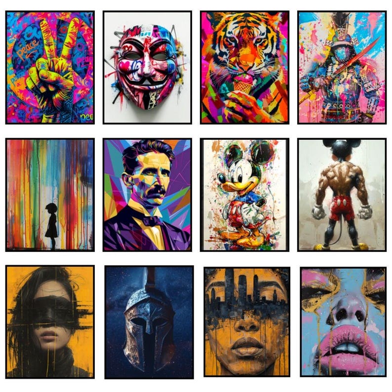 Abstract Pop Art Prints, Modern Gallery Wall Set (99 Digital JPG) - Etsy