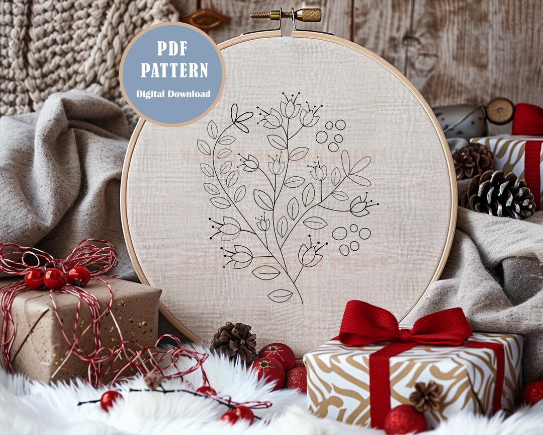 Floral Hand Embroidery Pattern: Simple Flowers Design (PDF) - Etsy