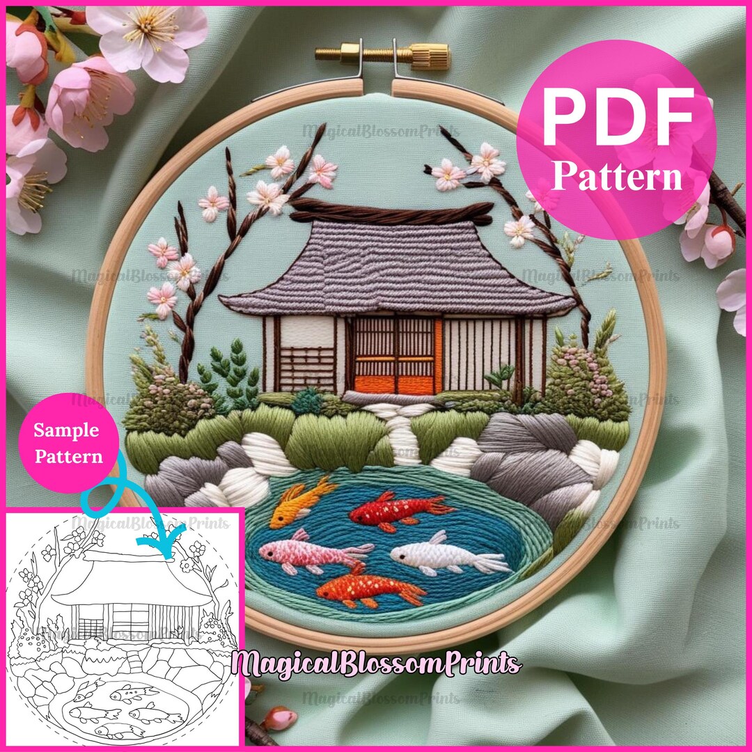 Cottagecore Hand Embroidery House Pattern PDF, Printable Embroidery ...