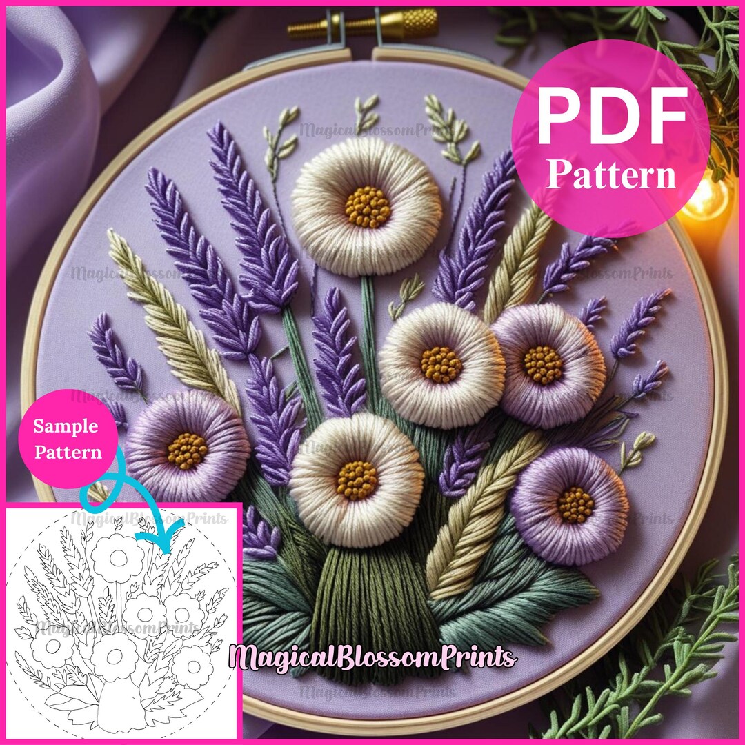 Wildflower Embroidery Pattern PDF, Beginner Floral Design, Wildflower ...