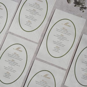 Floral Embossed Wedding Menu Cards | Personalized Menu | Wedding ...