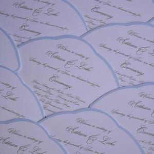 Customized Wedding Program Paper Fans, Printed Wedding Fans, Fans With ...