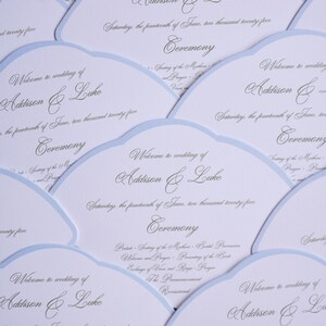 Customized Wedding Program Paper Fans, Printed Wedding Fans, Fans With ...