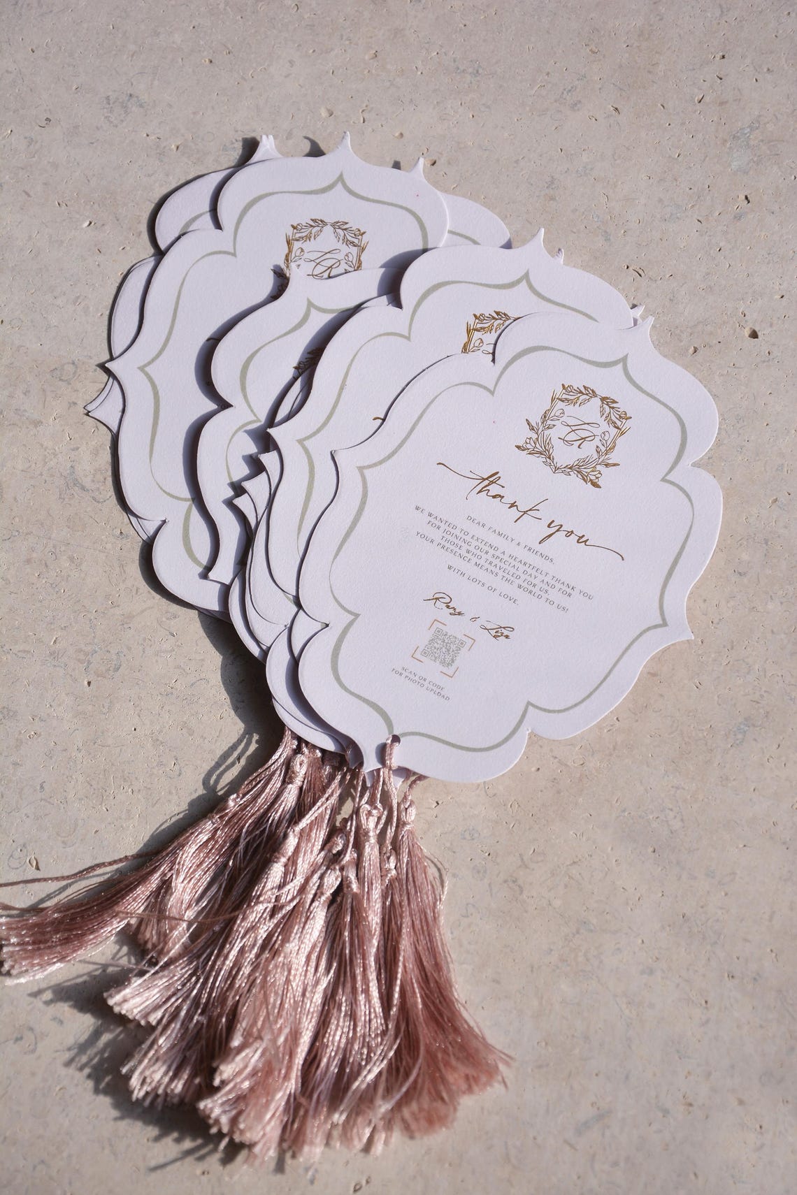 Elegant Wedding Thank You Cards With Tassels,wedding Program, Wedding ...