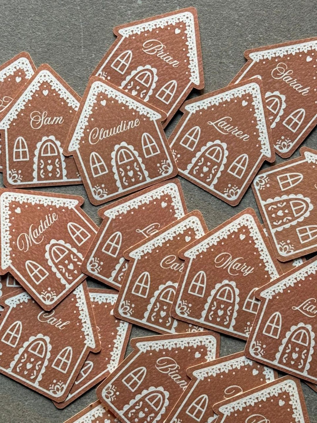 Gingerbread House Name tag| Personalized Tag | Wedding Stationery ...