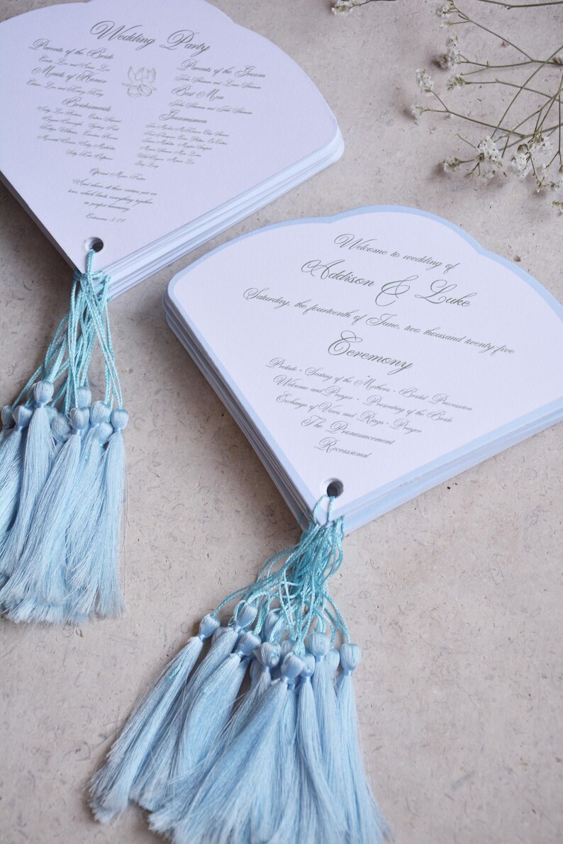 Customized Wedding Program Paper Fans, Printed Wedding Fans, Fans With ...