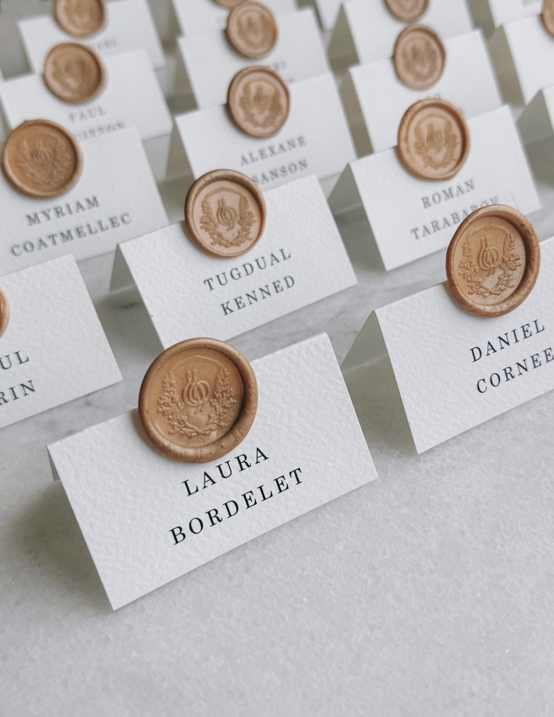 Wax Sealed Name Tags, Wedding Tags, Table Name Tags, Premium Label Tags ...