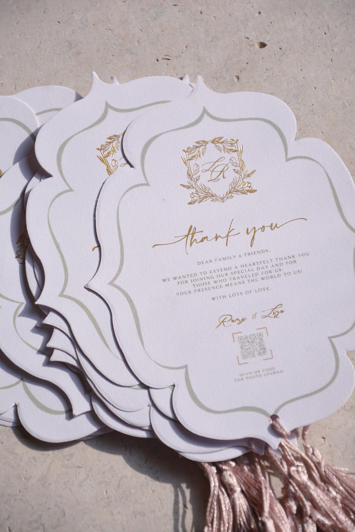 Elegant Wedding Thank You Cards With Tassels,wedding Program, Wedding ...