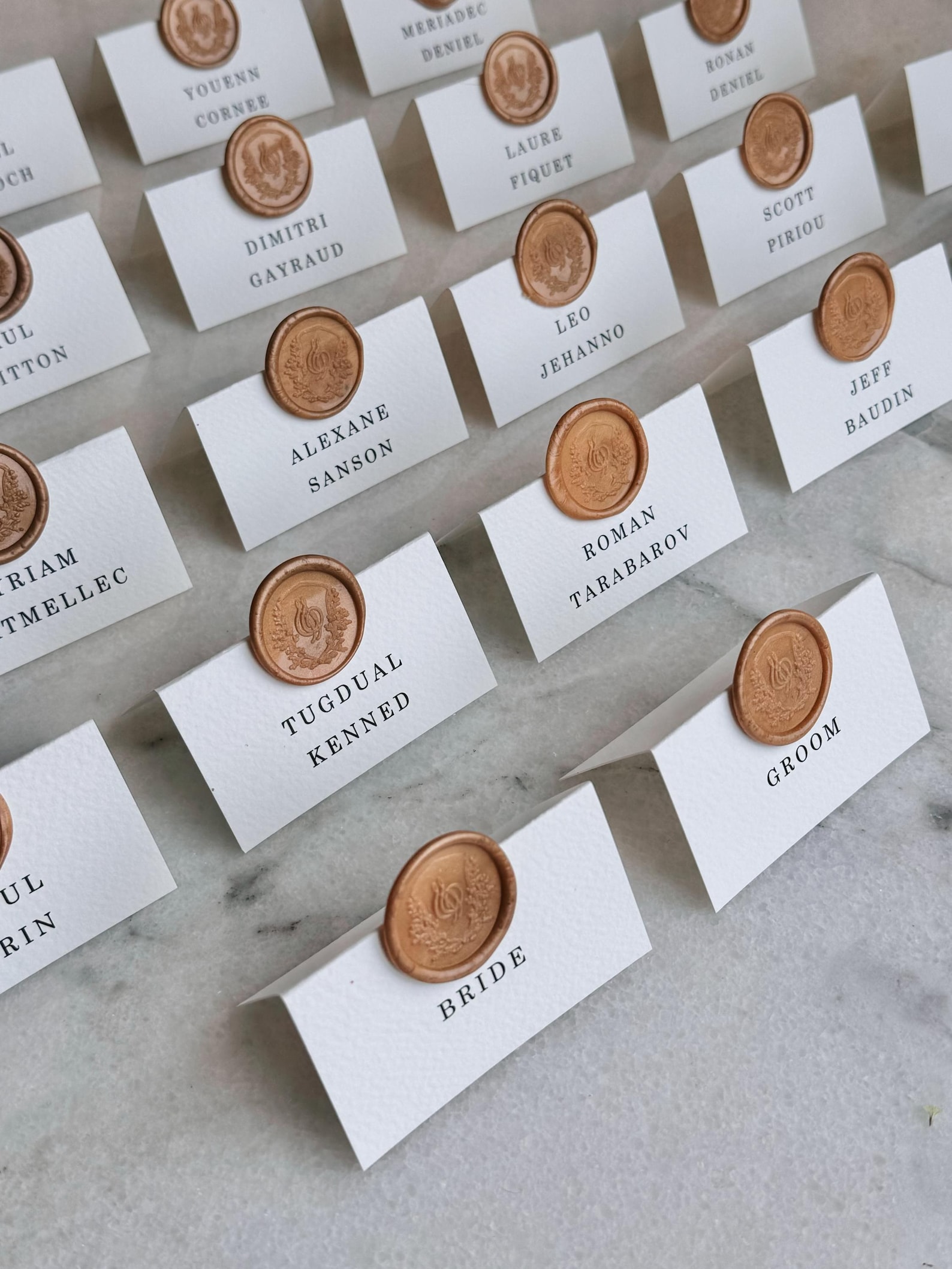 Wax Sealed Name Tags, Wedding Tags, Table Name Tags, Premium Label Tags ...