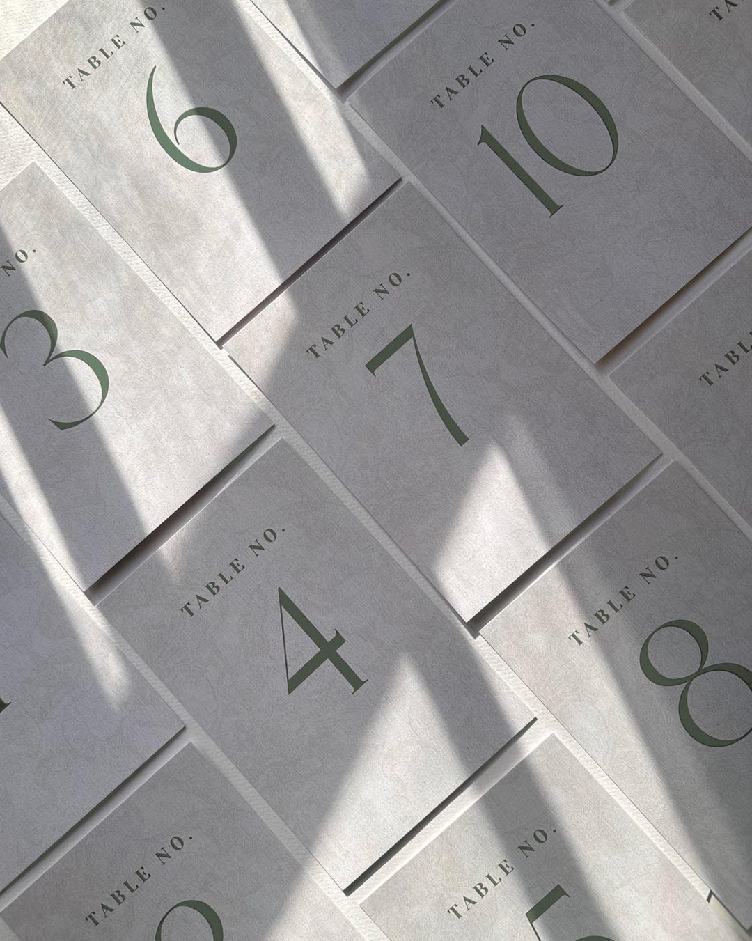 Elegant Pattern Paper Table Numbers – Green Numbers | Double-sided ...