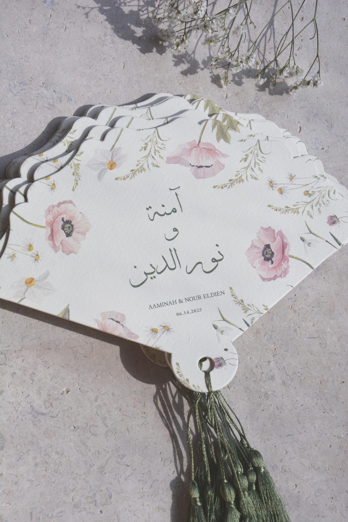 Floral Customized Wedding Paper Fans, Printed Wedding Fans, Fans With Tassels, Wedding Favors ...