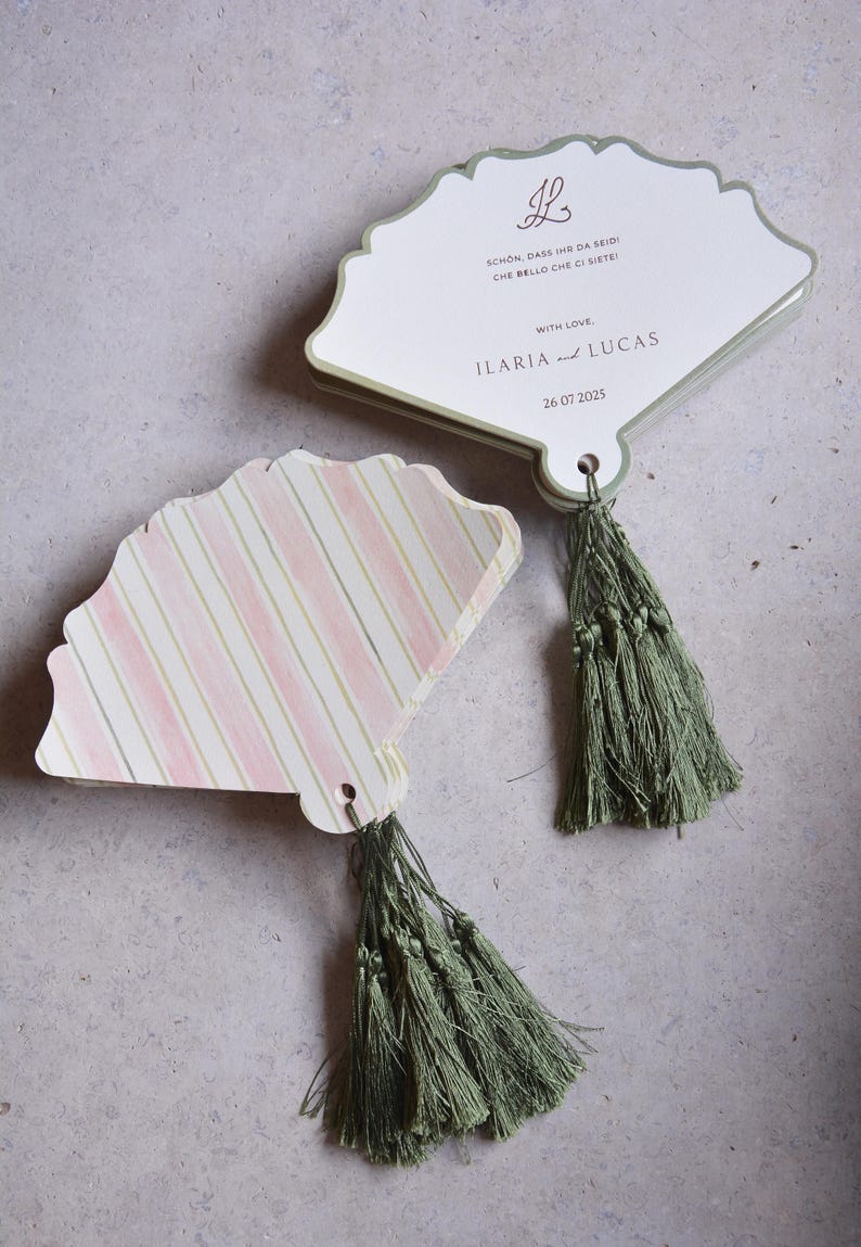 Customized Wedding Paper Fans, Printed Wedding Fans, Fans With Tassels ...
