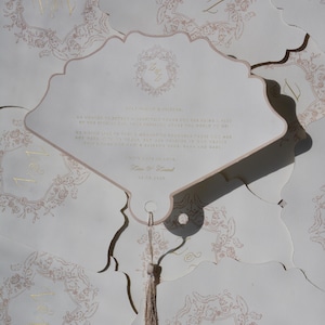 Customized Ivory Wedding Paper Fans, Printed Wedding Fans, Fans With ...