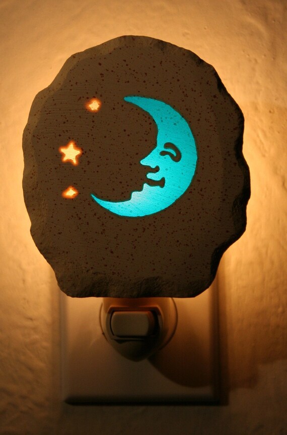 Blue Moon Face Nightlight - Etsy