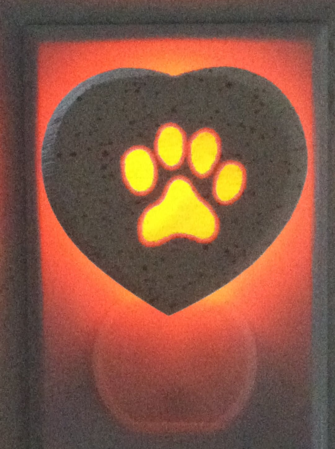 Dog Paw in Heart Shape Small Neonlithic 1/3watt Night Light - Etsy