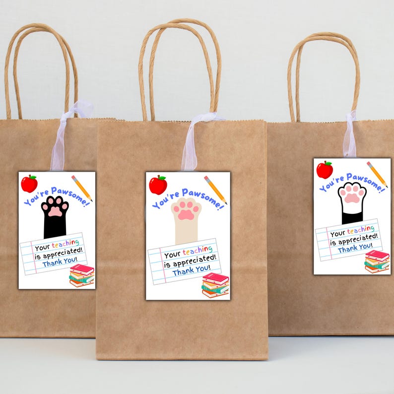 Teacher Appreciation Gift Tag, Teacher Gift Tag, Teacher Treat Tag ...