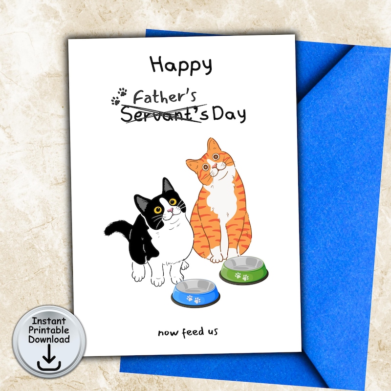 Printable Cat Dad Cards - Etsy