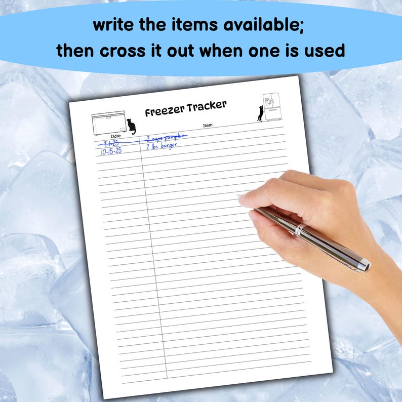Freezer Inventory Tracker for Freezer Organization of a Cat Lover ...