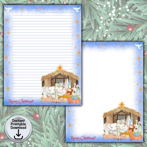 Christmas Nativity Cat Stationery Letter Writing Paper With Meowy ...
