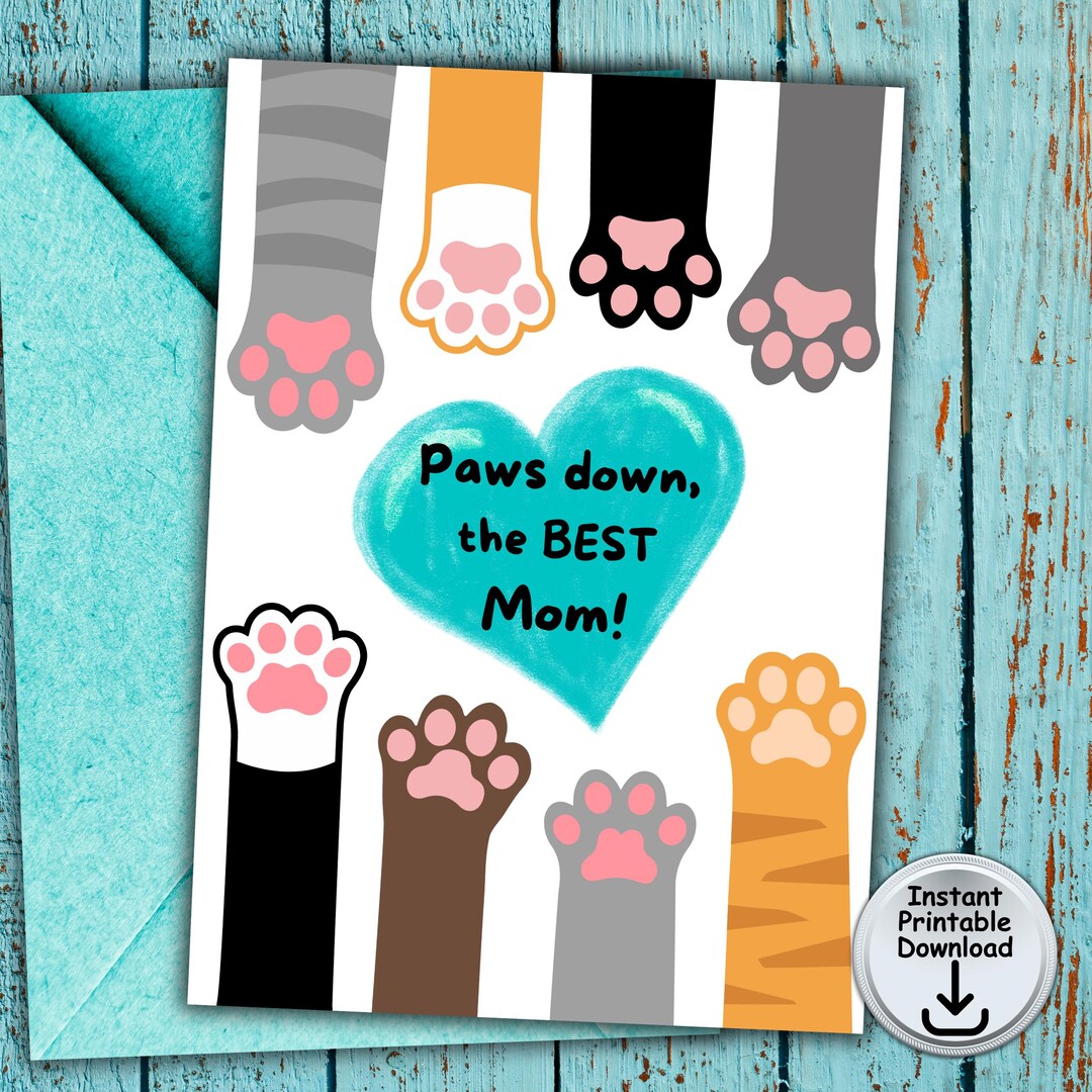 Funny Mother's Day Cat Card for Mom Cat Lover With Money or Gift Card ...